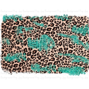 Leopard Turquoise Glitter Background PNG Sublimation Design, Leopard ...