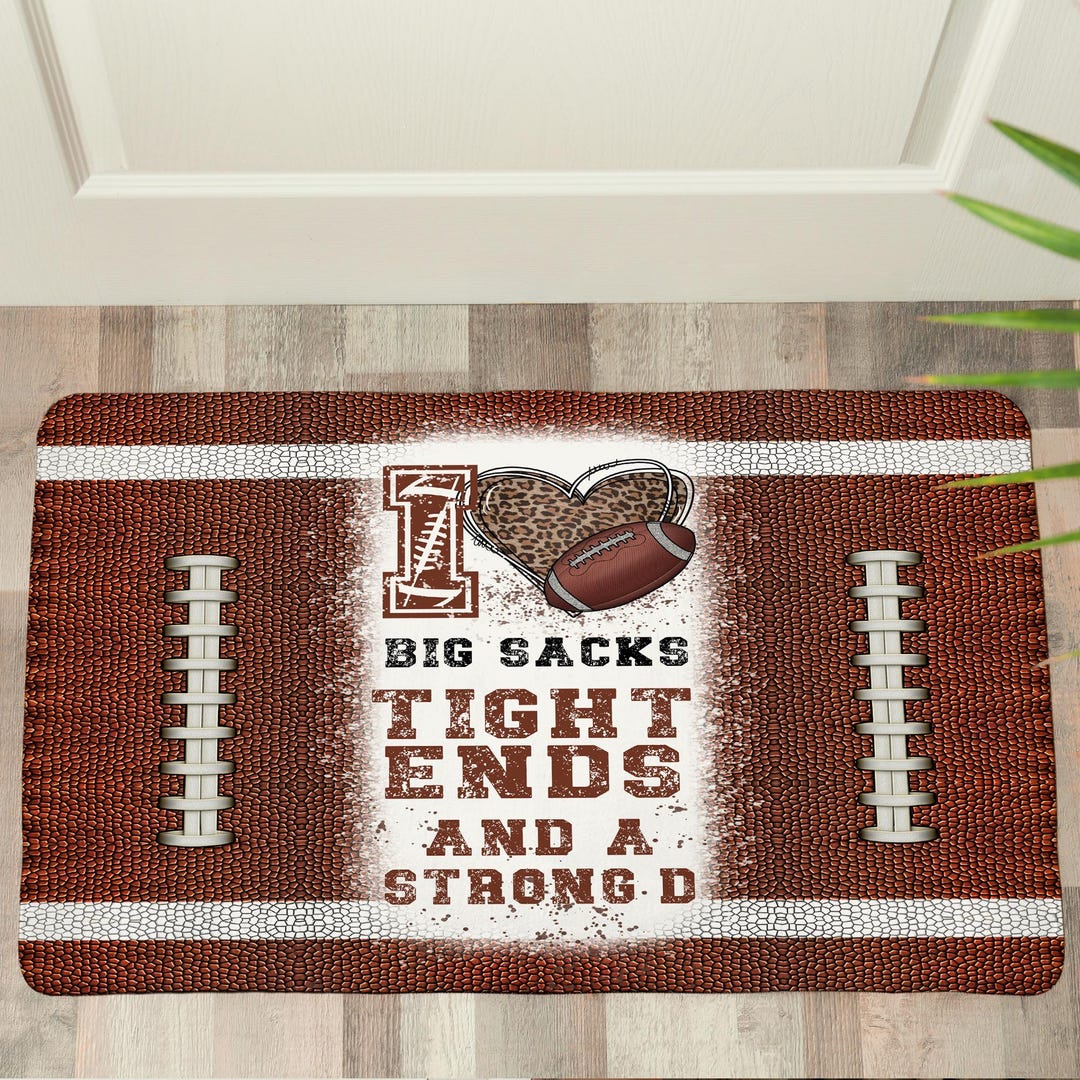Football Field Area Rug With Your Team Logo,american Football Fans Gift ...
