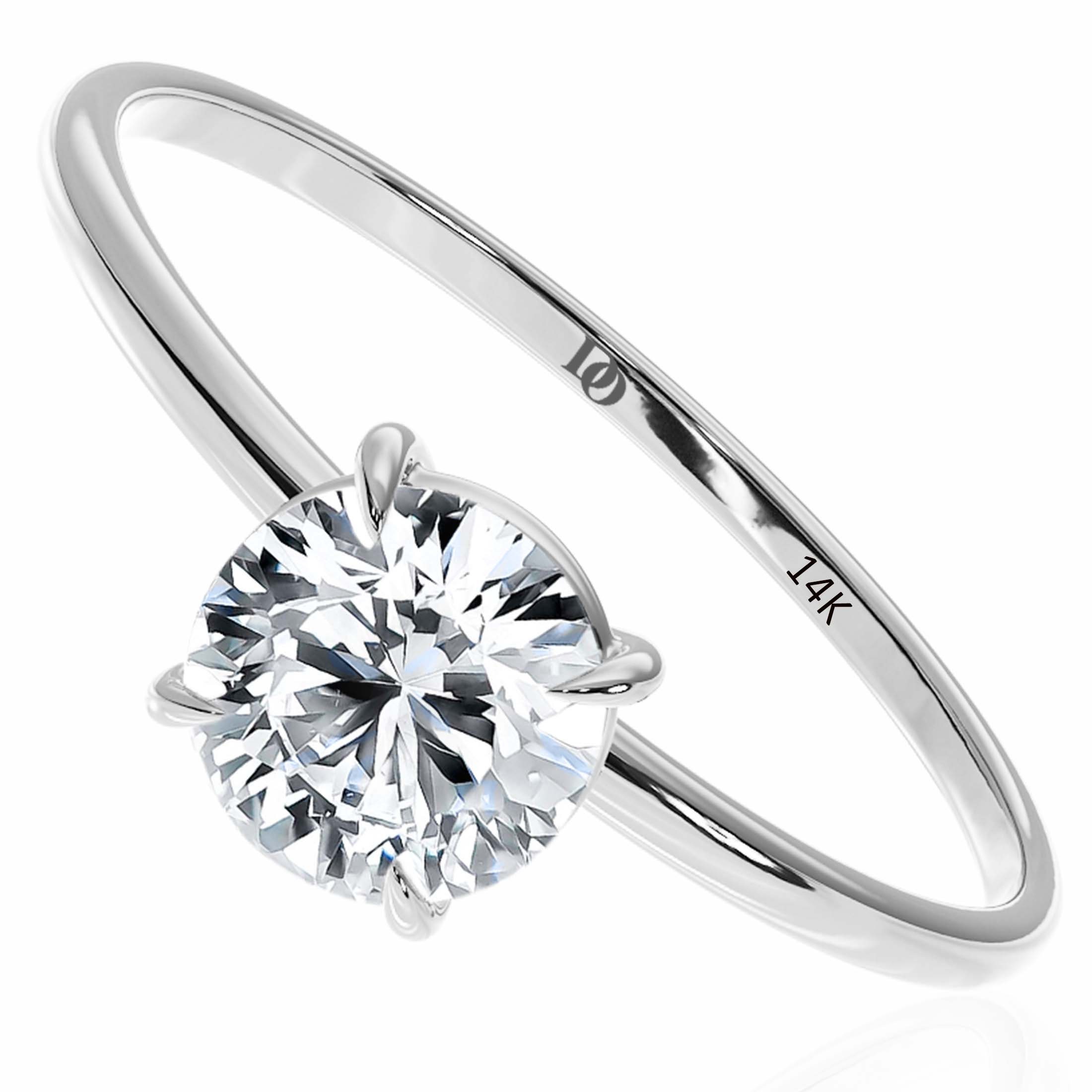 1/2 Ct Diamond Ring, IGI Certificate, 0.5 Ct Round Lab Grown Diamond ...