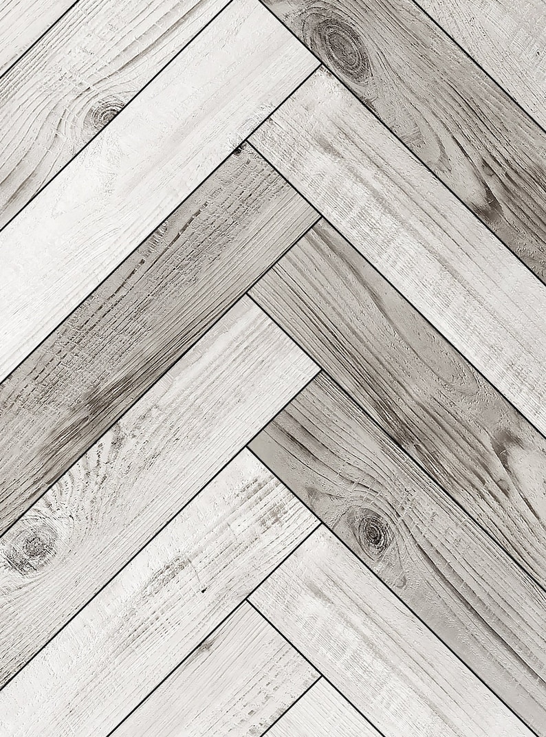 Herringbone Whitewashed Barn Wood Planks Mural Wallpaper - Etsy