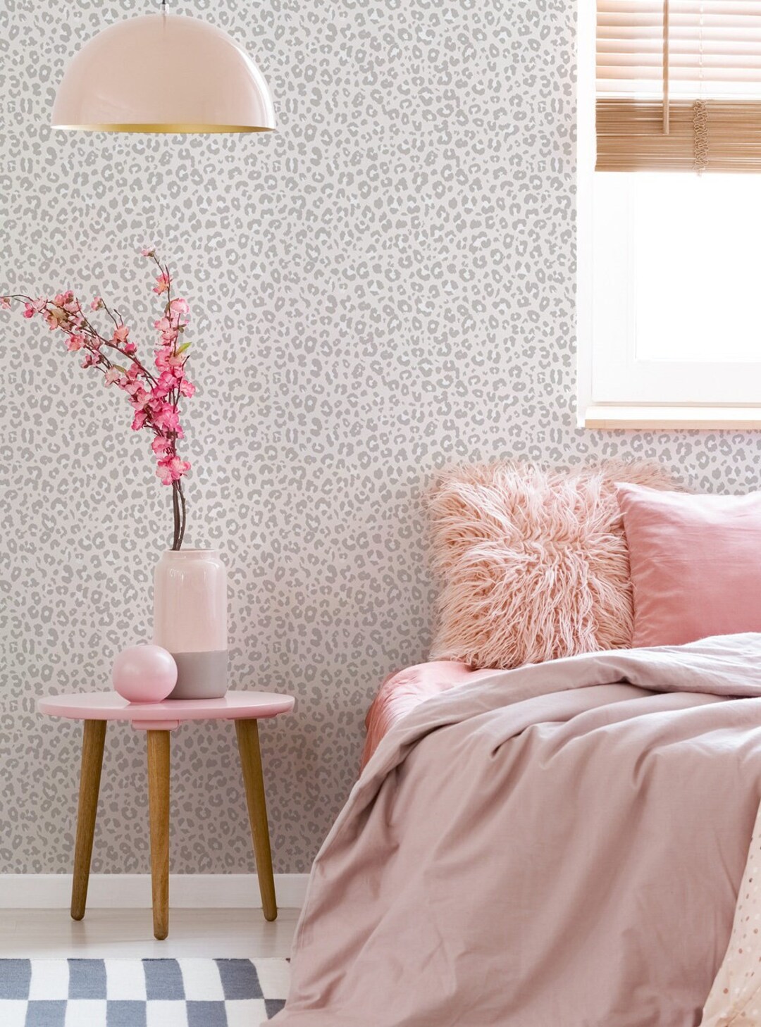 Animal Print Leopard Wallpaper, Light Grey, Wallpaper - Etsy