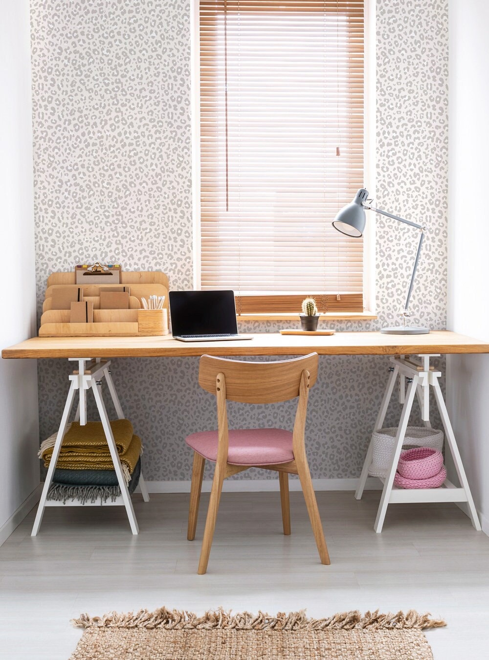 Animal Print Leopard Wallpaper, Light Grey, Wallpaper - Etsy