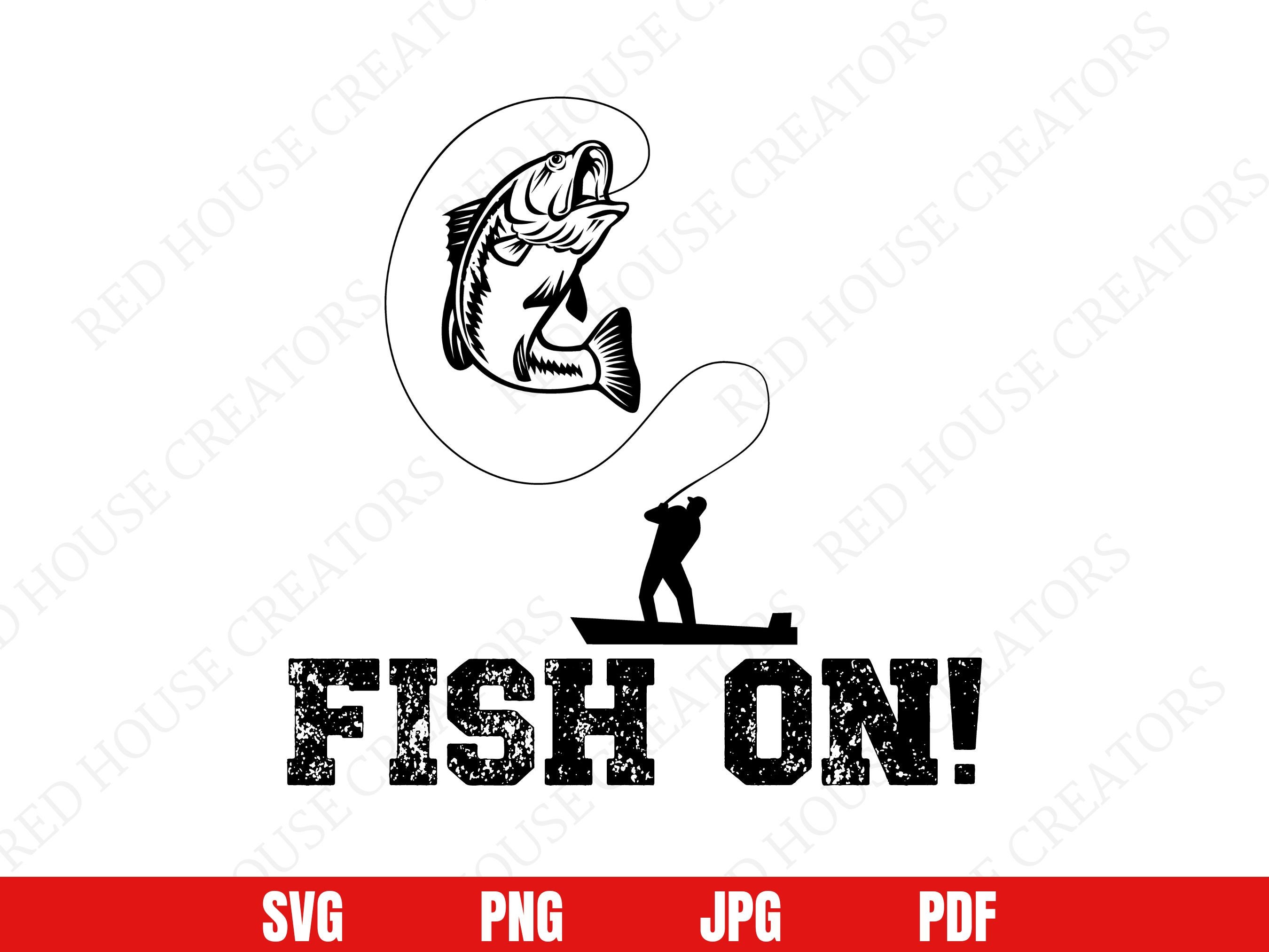 Fish on SVG, Fish SVG, Fishing SVG, Fishing Png, Bass Fishing Svg, Fish ...