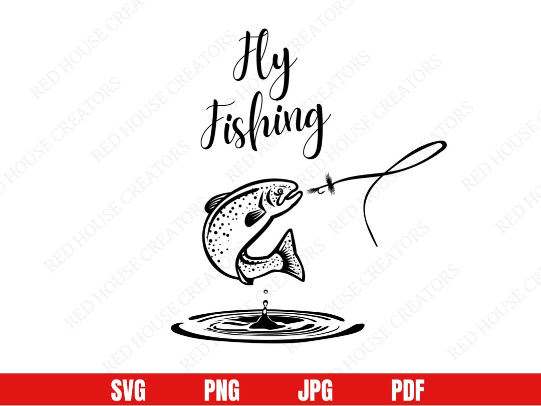 Fly Fishing SVG, Fly Fishing PNG, Fish SVG, Fly Fishing Vector, Trout ...