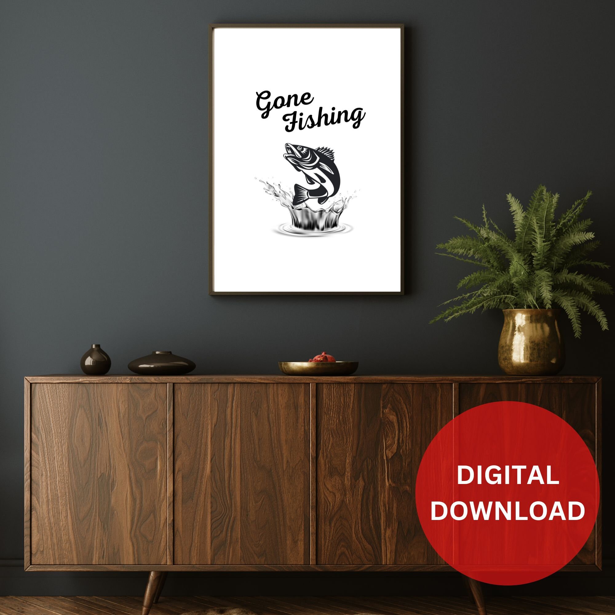 Gone Fishing Sign, Fishing Poster, Fishing Print, Fishing Wall Art ...