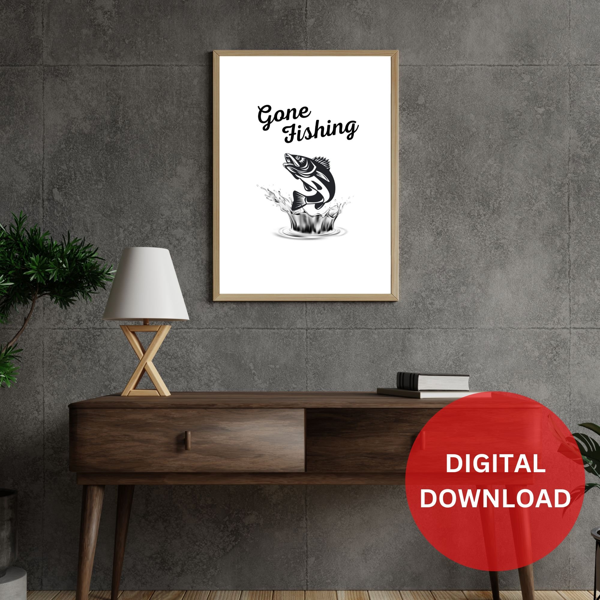 Gone Fishing Sign, Fishing Poster, Fishing Print, Fishing Wall Art ...