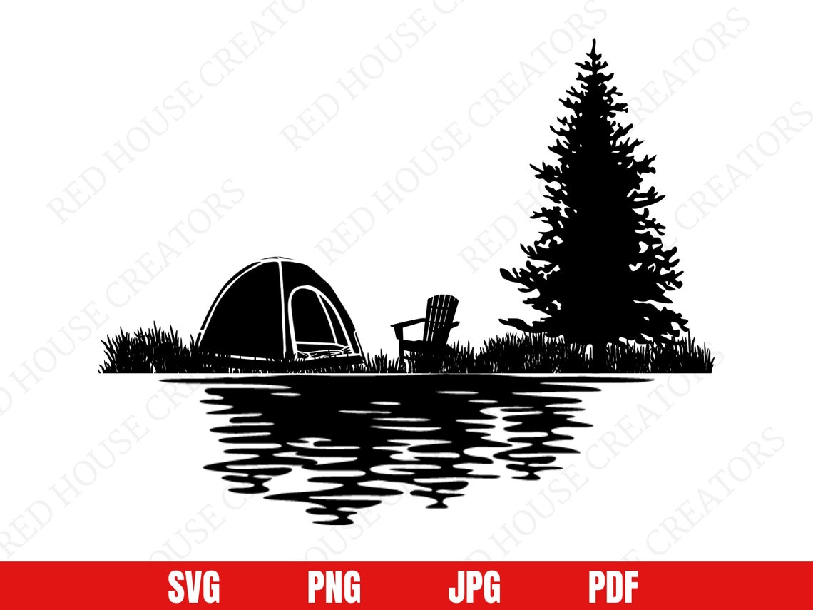 Camping SVG Files, Camper on the Lake SVG, Campfire in Nature SVG ...