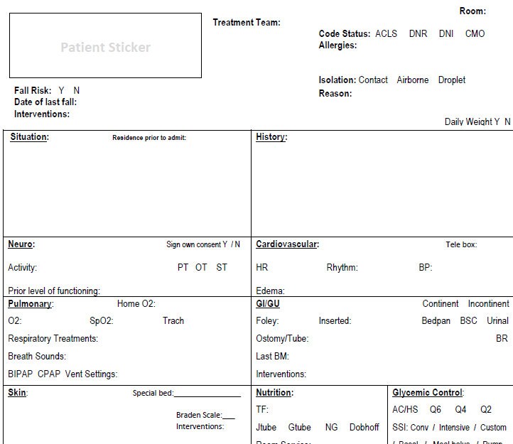 Med/surg Report Sheet - Etsy