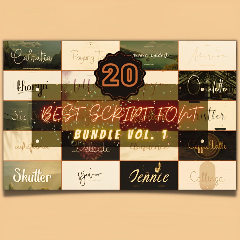 Best Script Font Bundle Vol.1, Script Fonts Pack, Serif Fonts Set ...