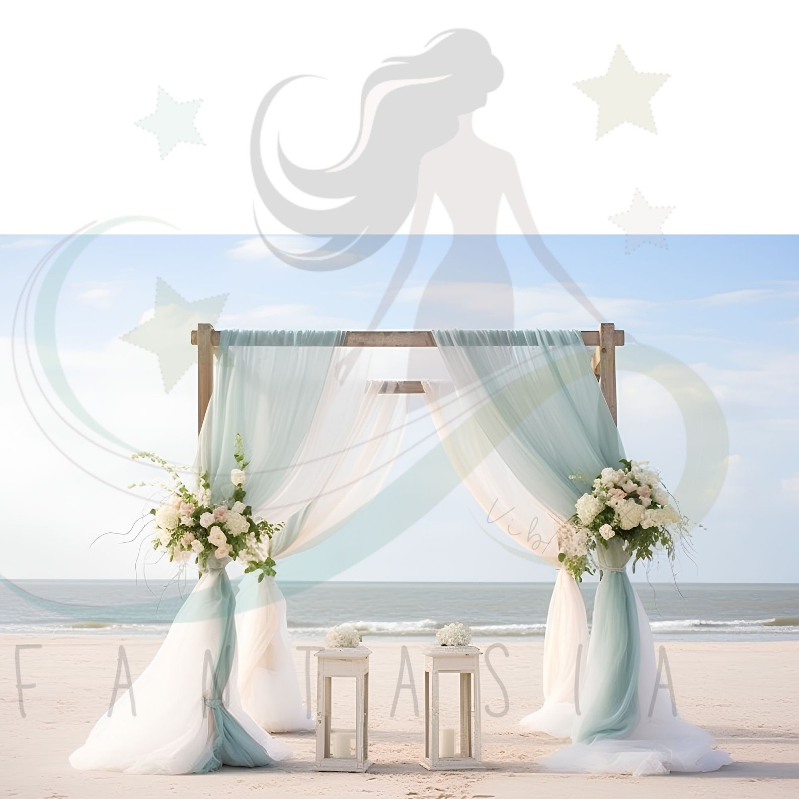 Wedding Arch Digital Backdrops, Beach Wedding Arch Photoshop ...