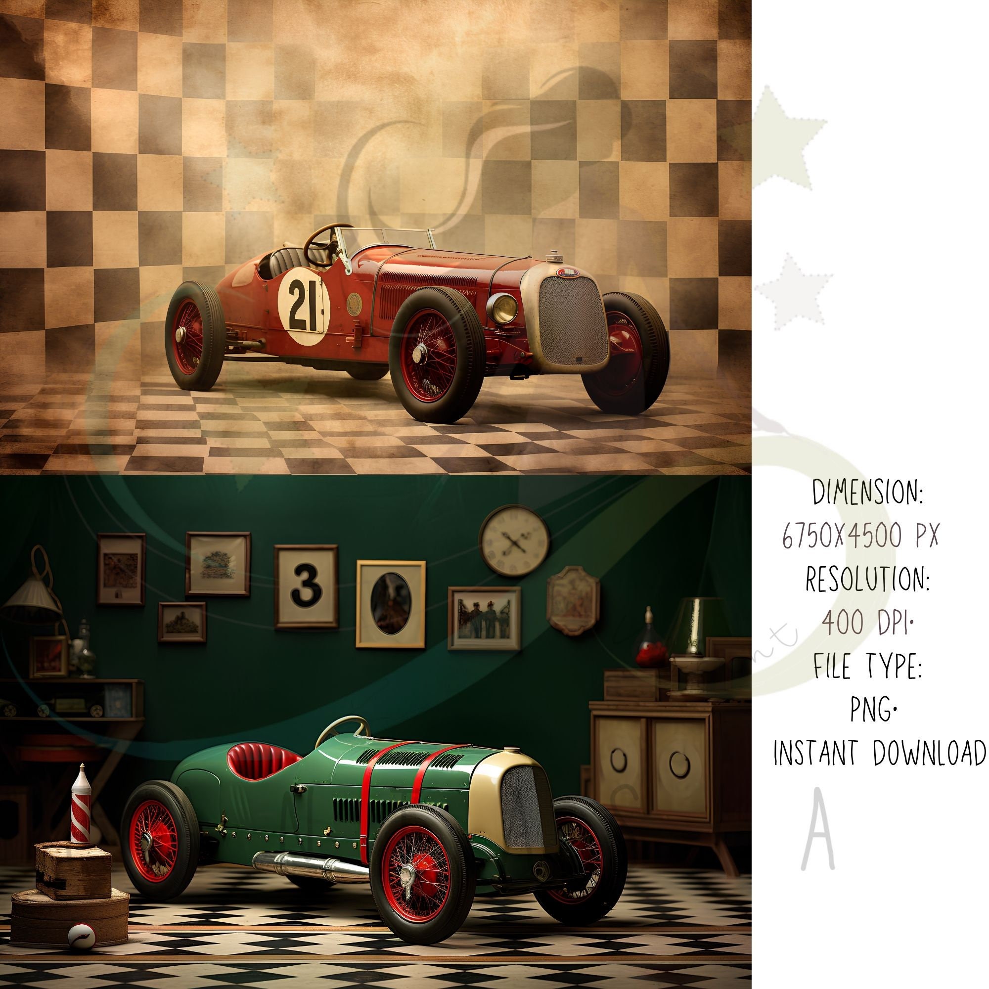 Vintage Formula One Digital Backdrops, Race Cars Birthday Poster ...