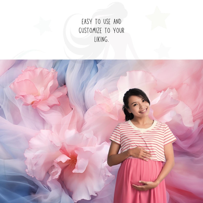 Fine Art Pink Floral Curtains Digital Backdrop, Studio Backdrops ...