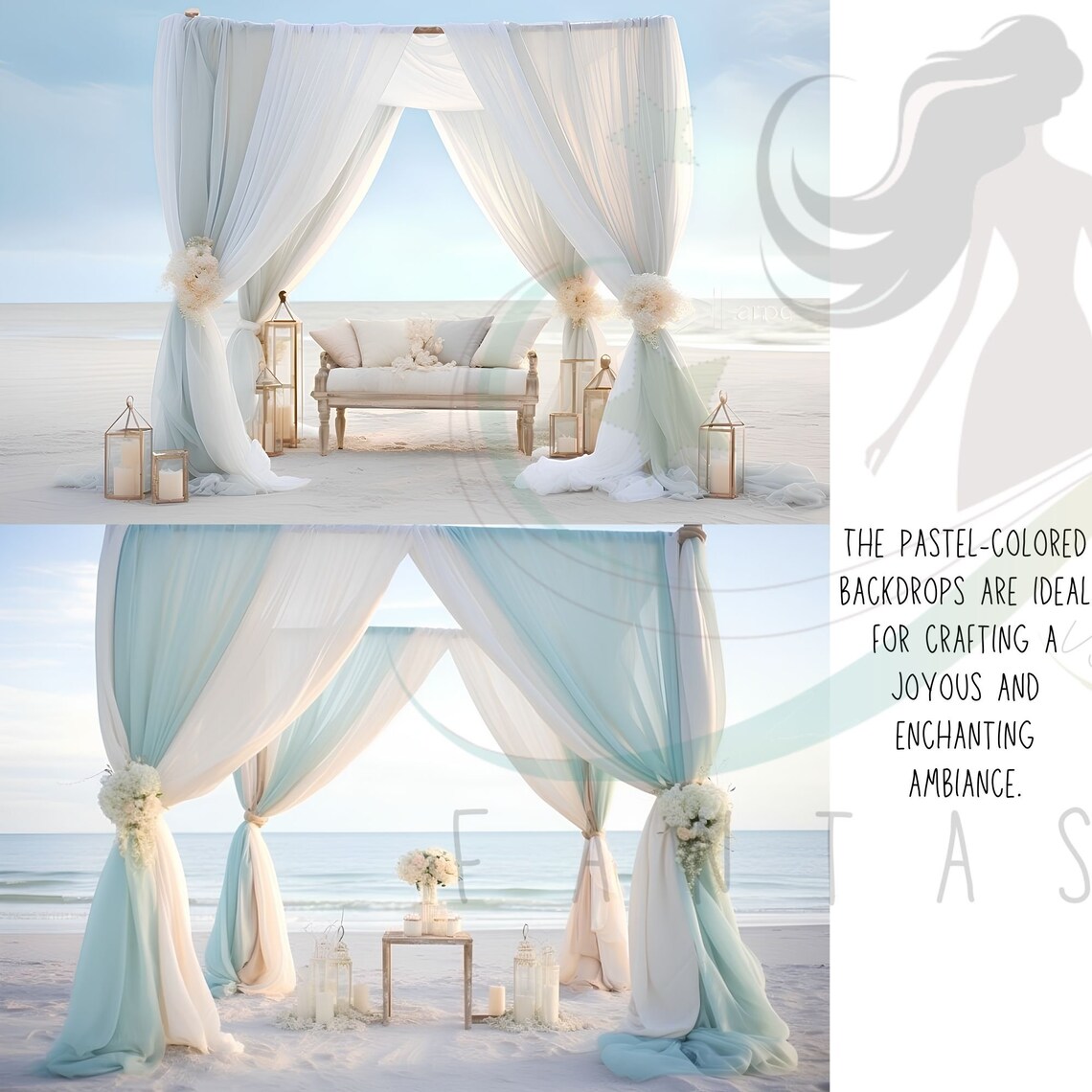 Wedding Arch Digital Backdrops, Beach Wedding Arch Photoshop ...