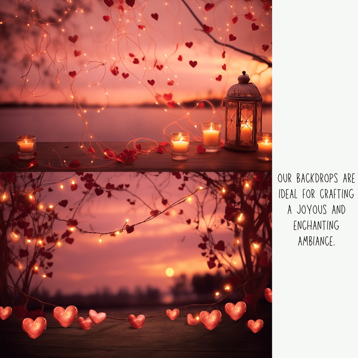 Romantic Valentine's Sunset Digital Backdrops,sunset Backgrounds ...