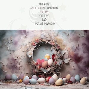Easter Cracked Egg Digital Backdrops, Egg Photo Prop Backgrounds ...