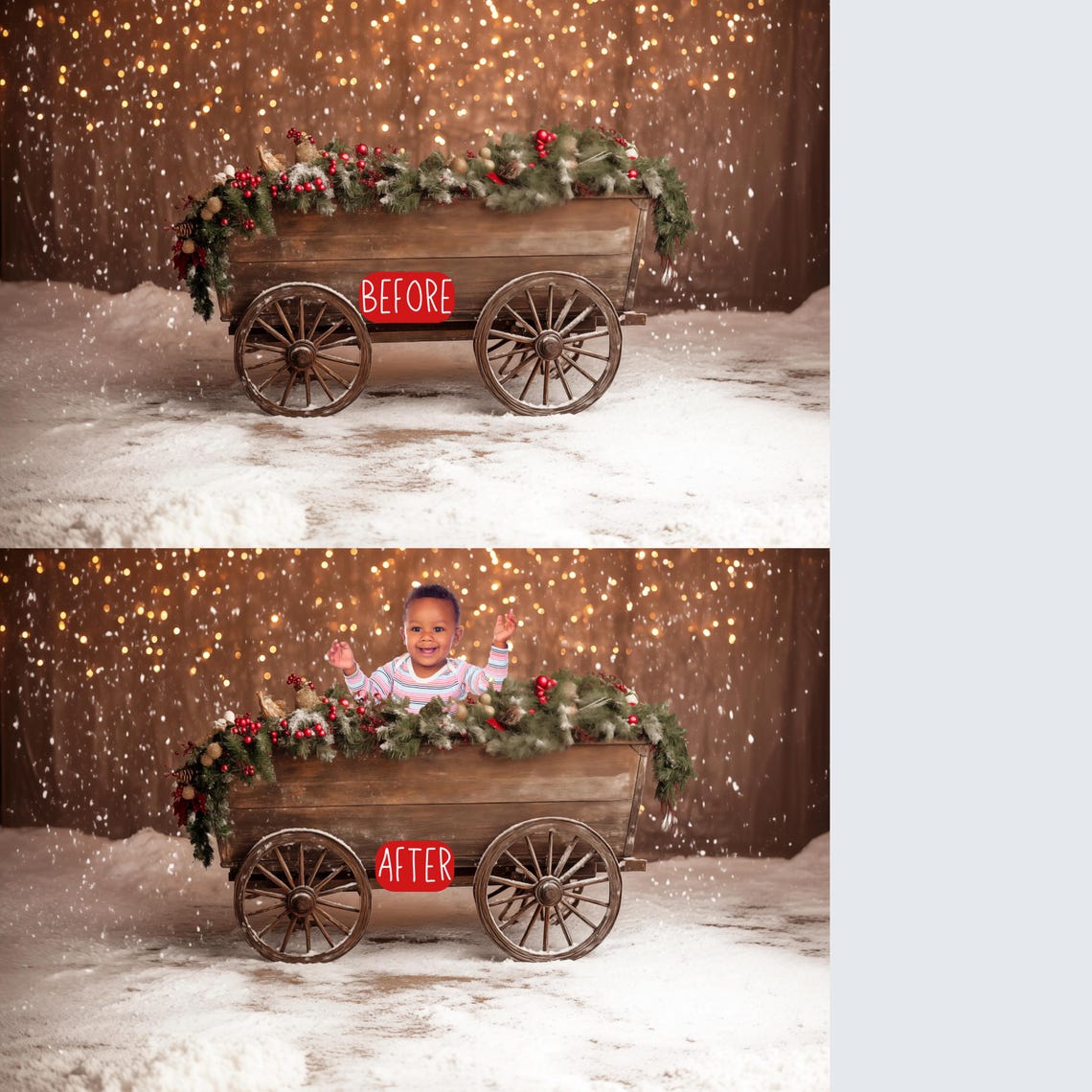 Christmas Wagon Digital Backdrops, Festive Holiday Background for ...