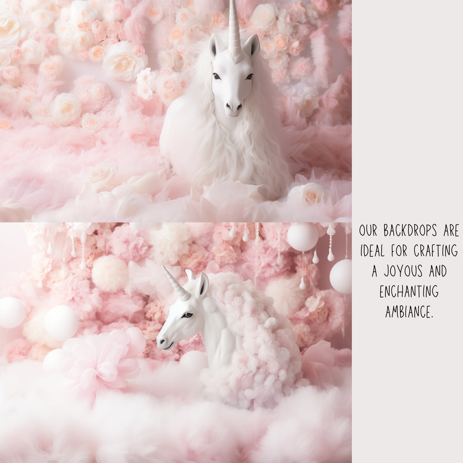 Dreamy Unicorn Digital Backdrop, Pastel Unicorn Background, Studio ...