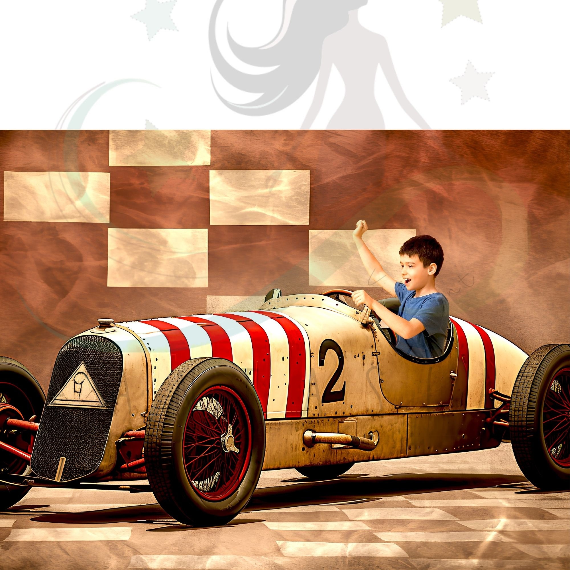 Vintage Formula One Digital Backdrops, Race Cars Birthday Poster ...