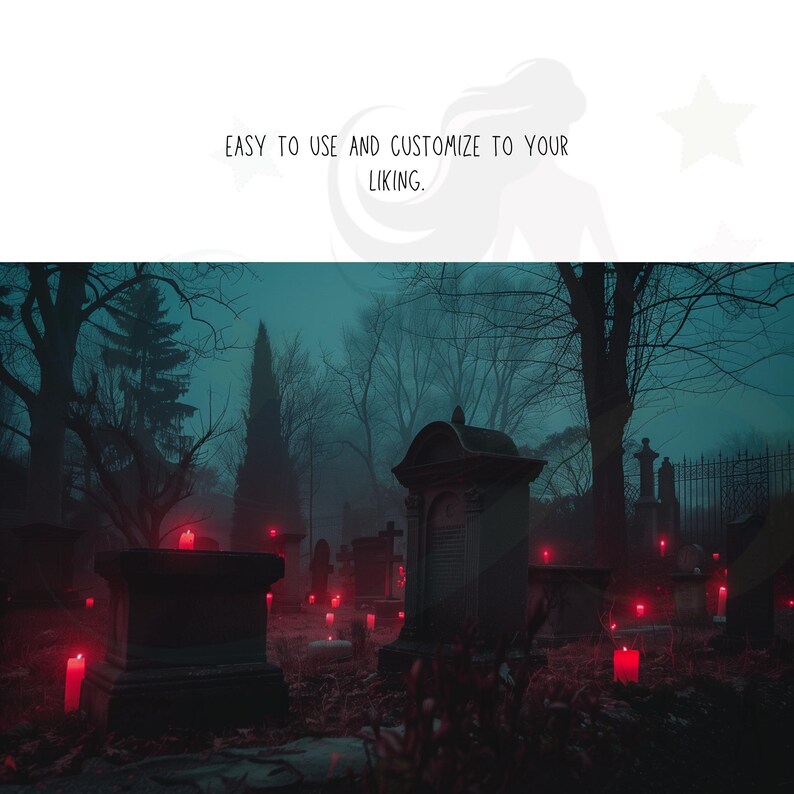 Haunting Cemetery Digital Backdrops, Photography Backgrounds, Halloween ...