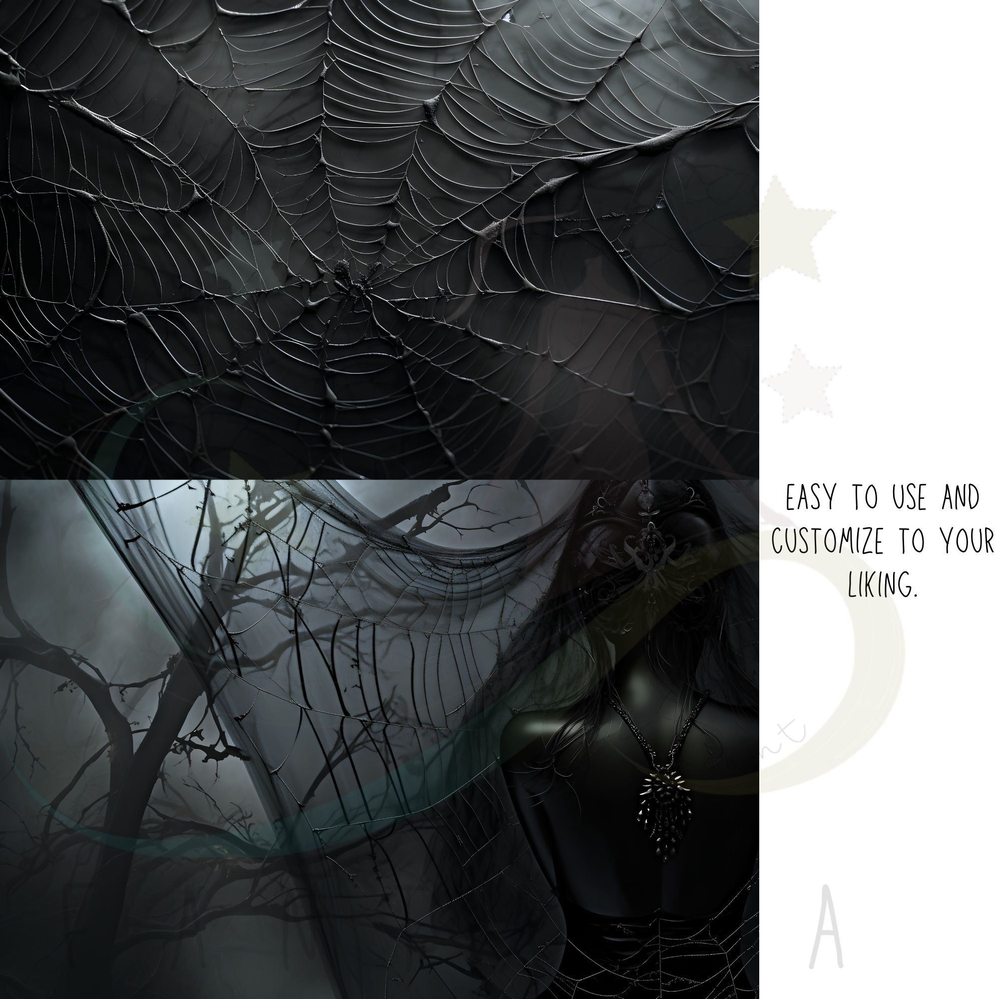 Web of Shadows Digital Backdrop, Spider Webs Backdrops, Halloween ...