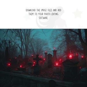 Haunting Cemetery Digital Backdrops, Photography Backgrounds, Halloween ...