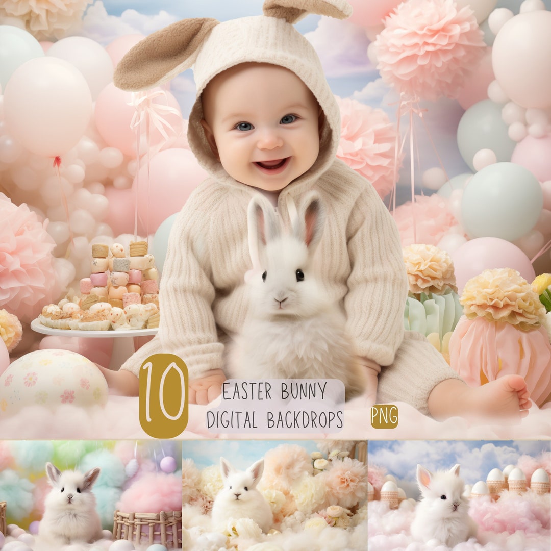Easter Bunny Digital Backdrops, Spring Background, Studio Backdrop ...