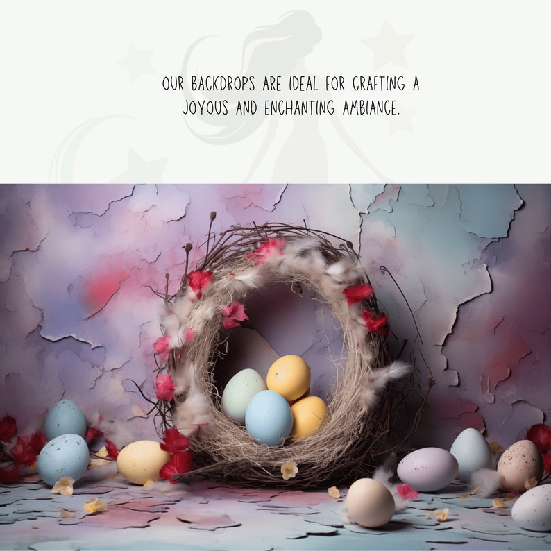 Easter Cracked Egg Digital Backdrops, Egg Photo Prop Backgrounds ...