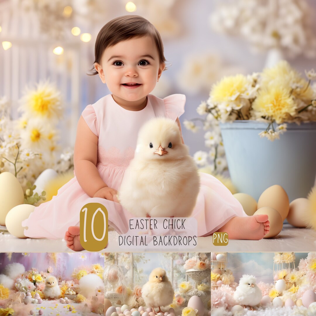 Easter Chick Digital Backdrops, Easter Spring Background, Studio ...