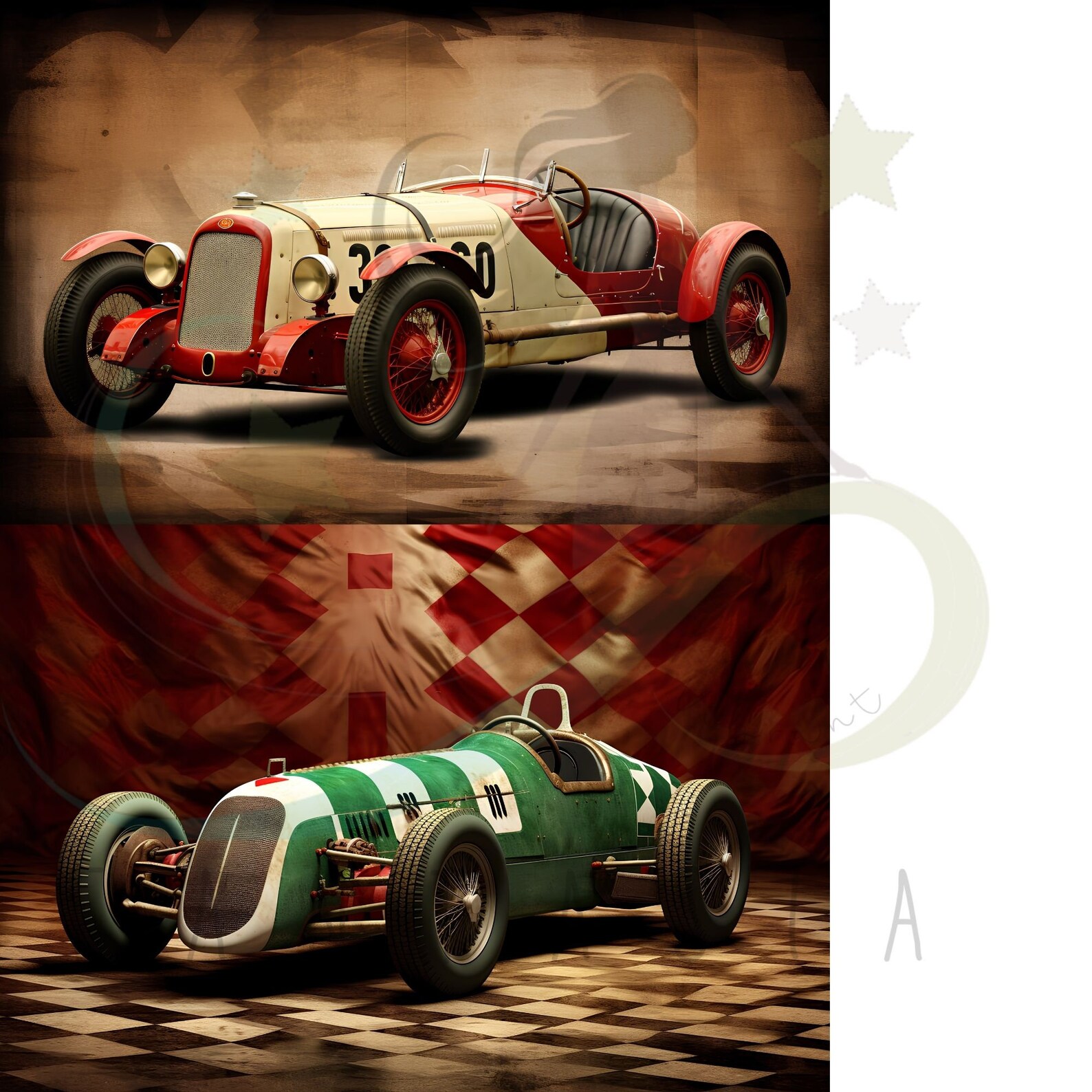 Vintage Formula One Digital Backdrops, Race Cars Birthday Poster ...