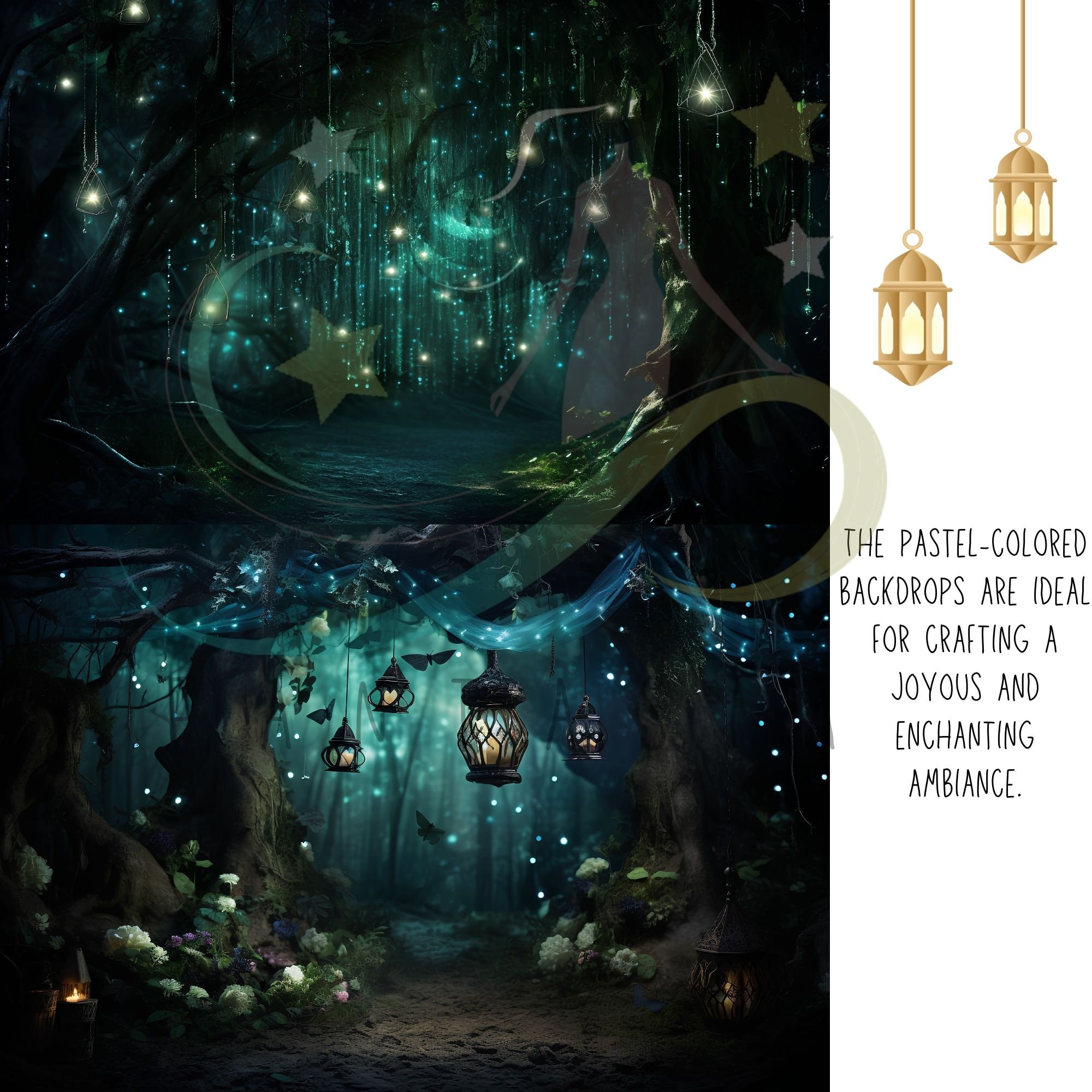 Enchanted Forest Digital Backdrops Magical Whimsical Forest PNG ...