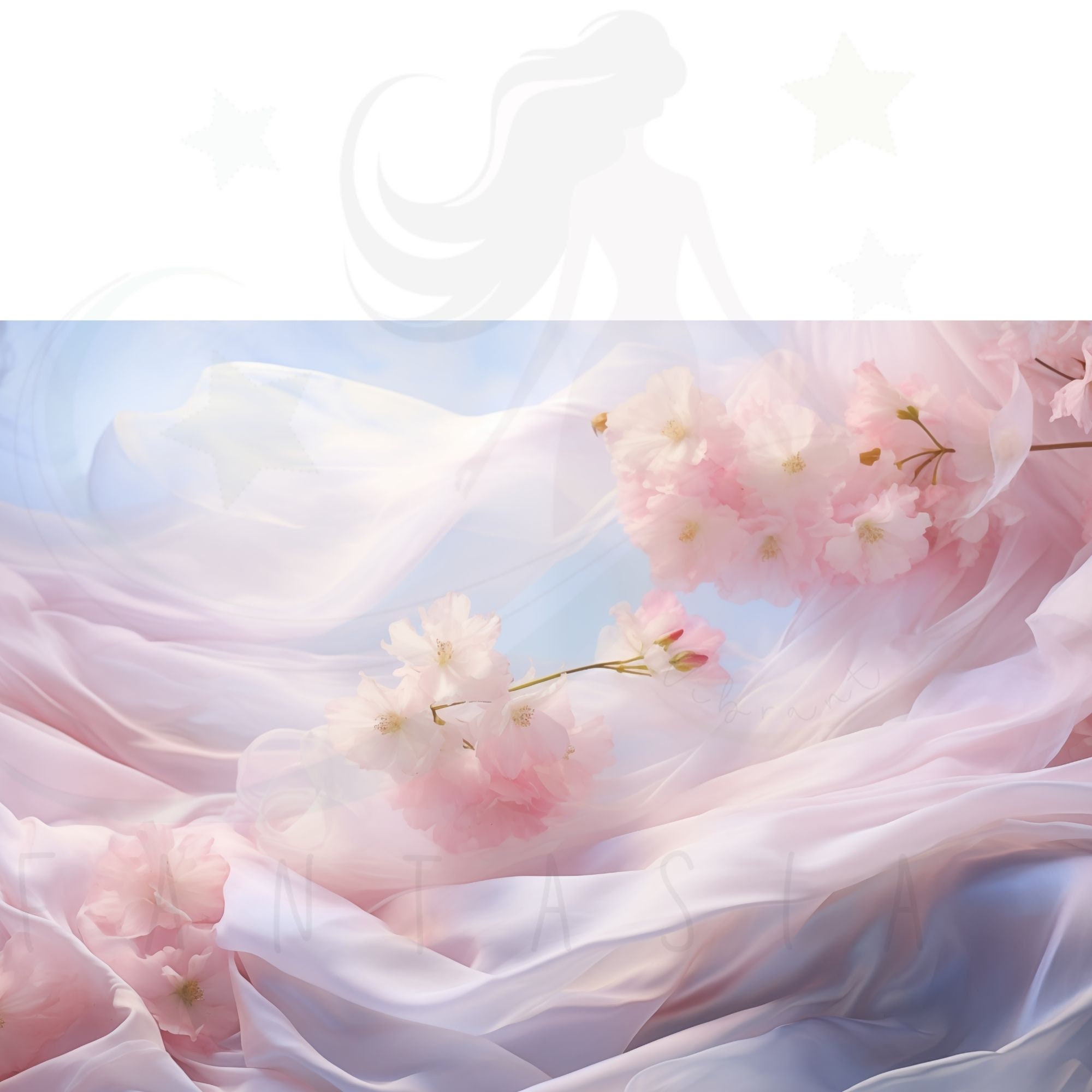Sakura Cherry Blossom Digital Backdrops, Soft Fabric Texture ...