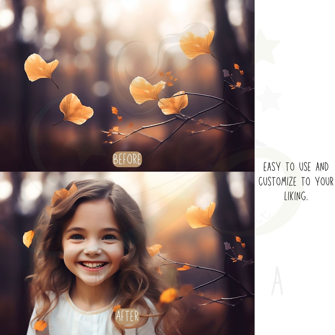 Autumn Leaves Digital Backdrops, Fall Background, Tree Branch Overlays ...