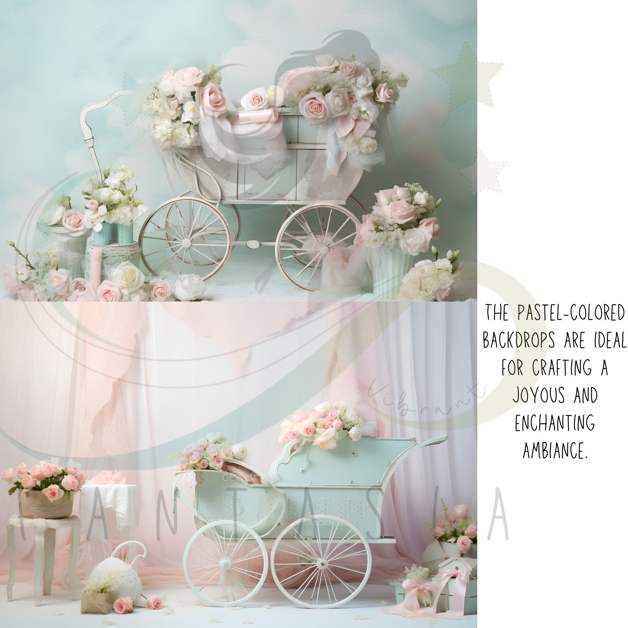 Vintage Pram Digital Backdrops Maternity Backdrop Overlay - Etsy