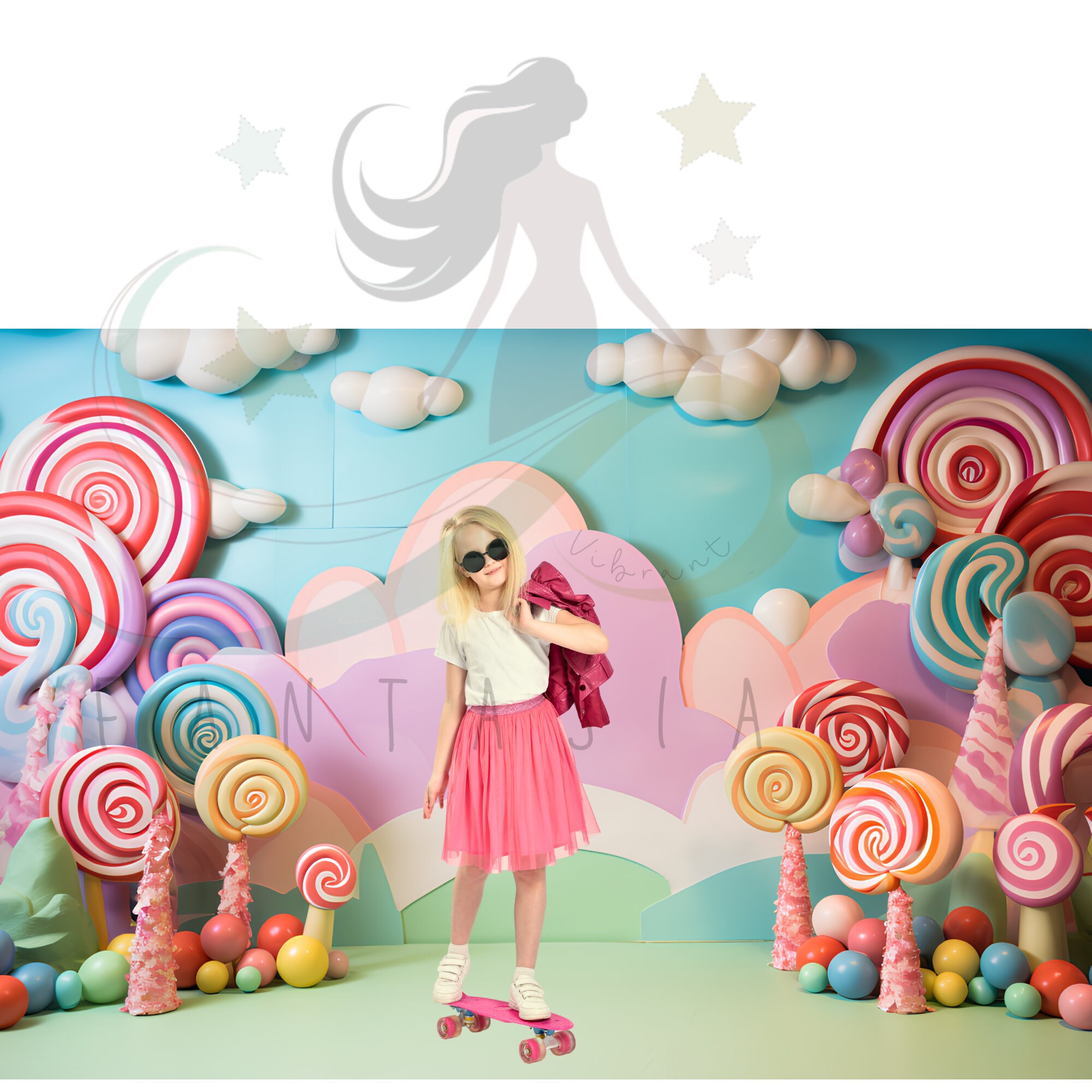 Candyland Enchantment Digital Backdrops, Rainbow Backdrops, Children ...