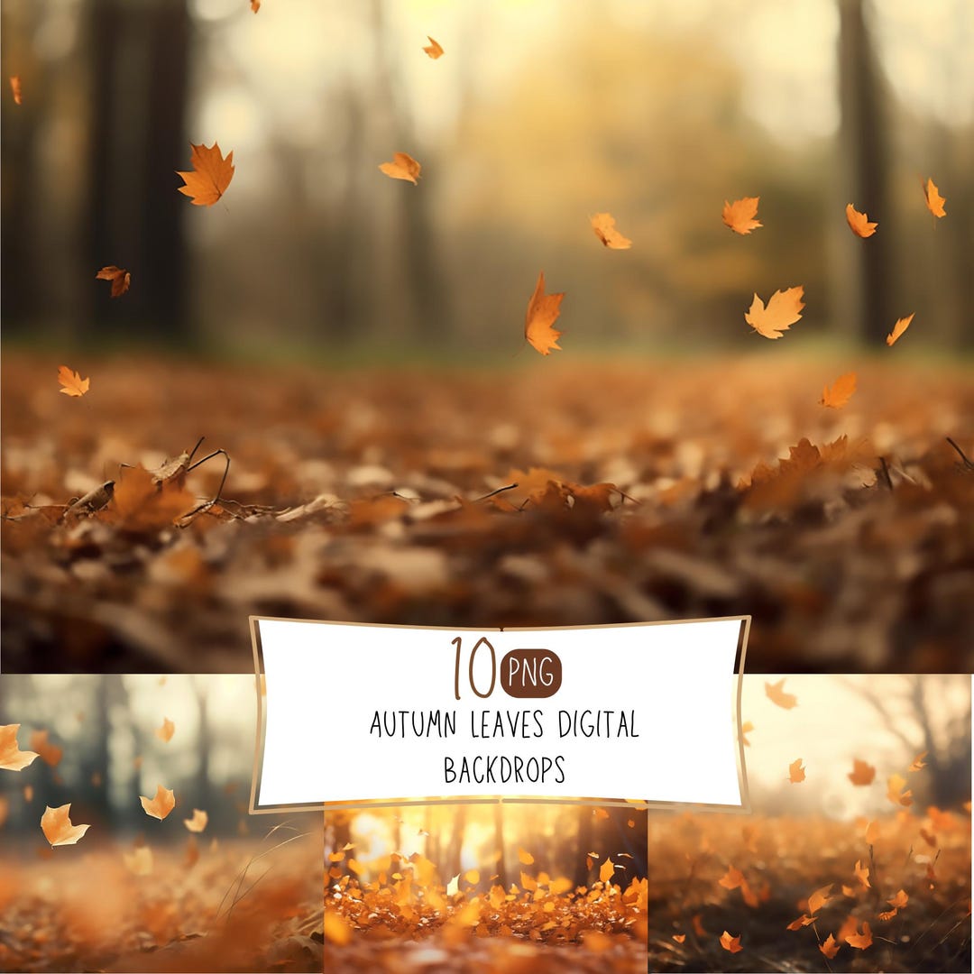 Autumn Leaves Digital Backdrops, Fall Background, Tree Branch Overlays ...