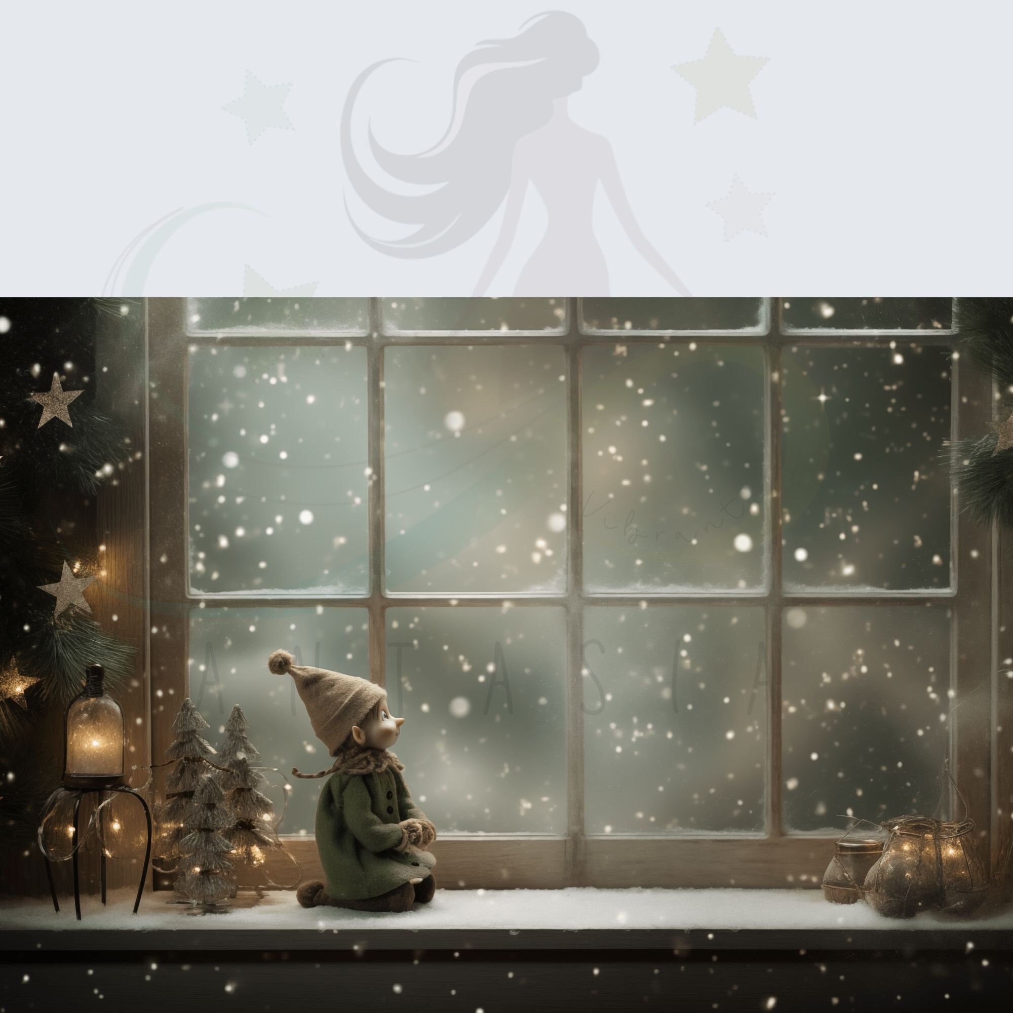 Green Christmas Elf Digital Backdrops, Studio Backdrops Holiday Winter ...