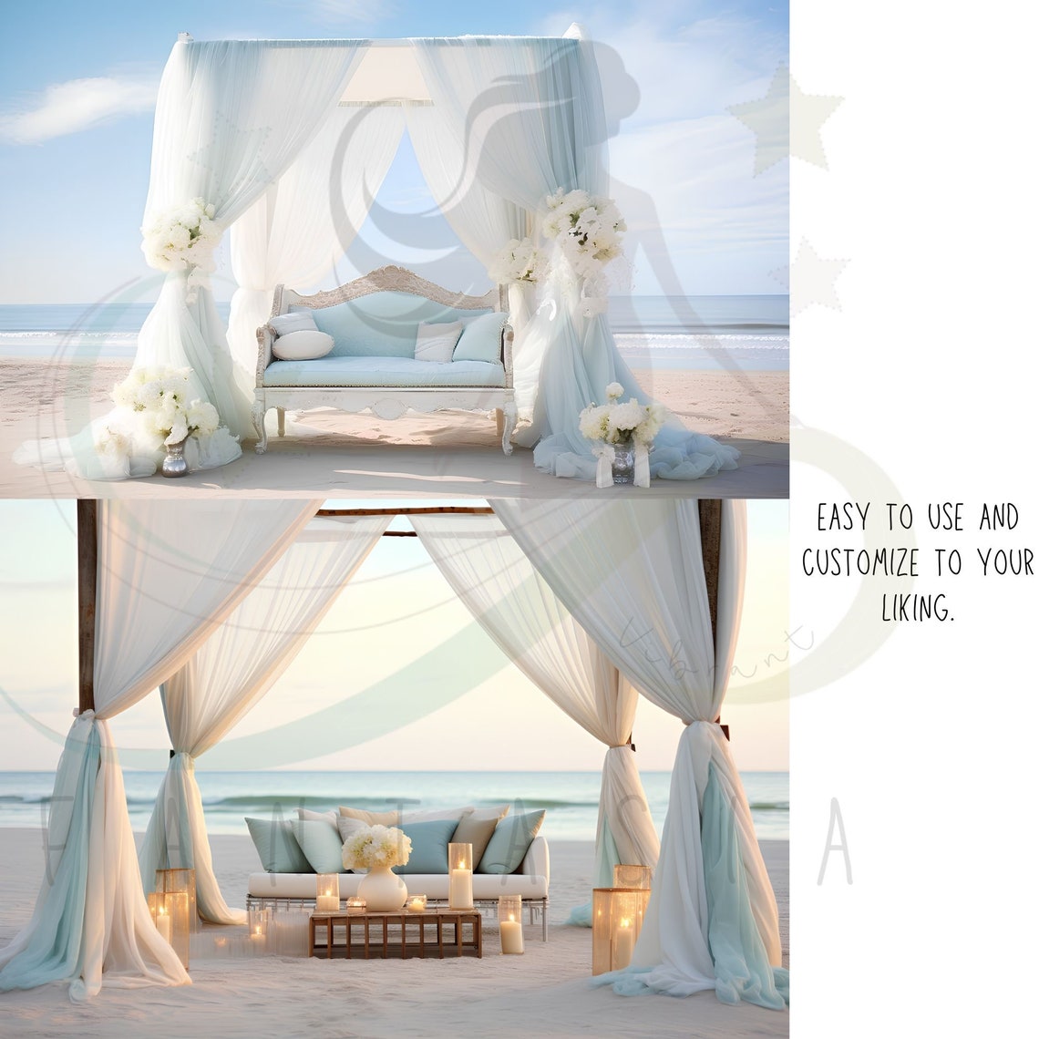 Wedding Arch Digital Backdrops, Beach Wedding Arch Photoshop ...