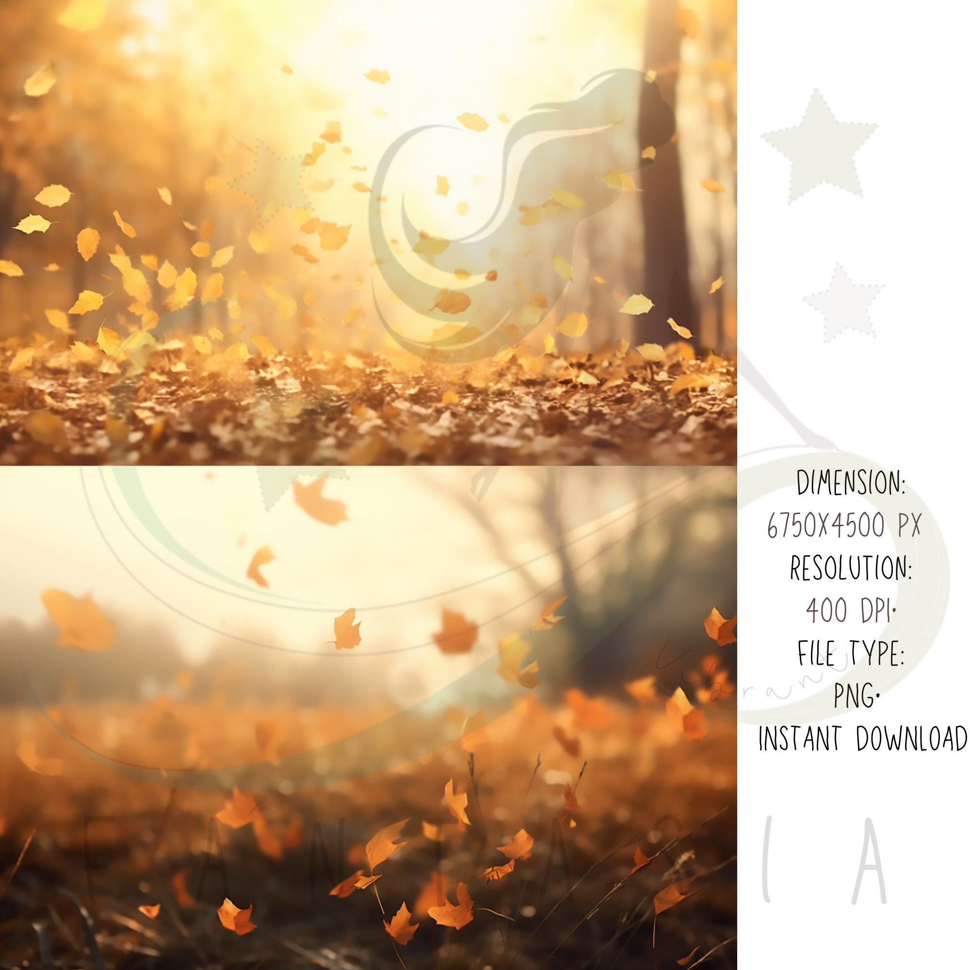 Autumn Leaves Digital Backdrops, Fall Background, Tree Branch Overlays ...