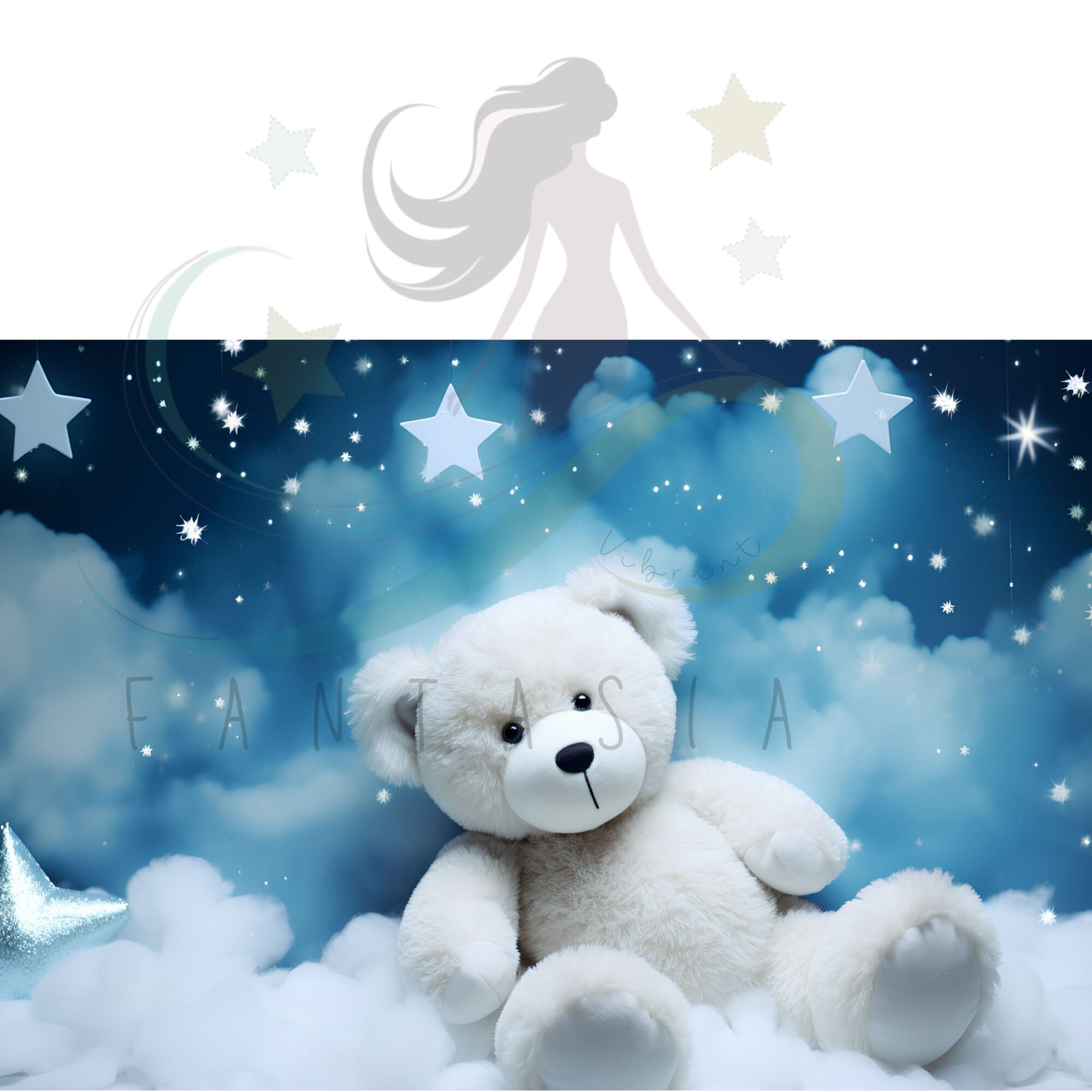 Blue Teddy Bear Digital Backdrops: Cake Smash, Newborn (PNG) - Etsy
