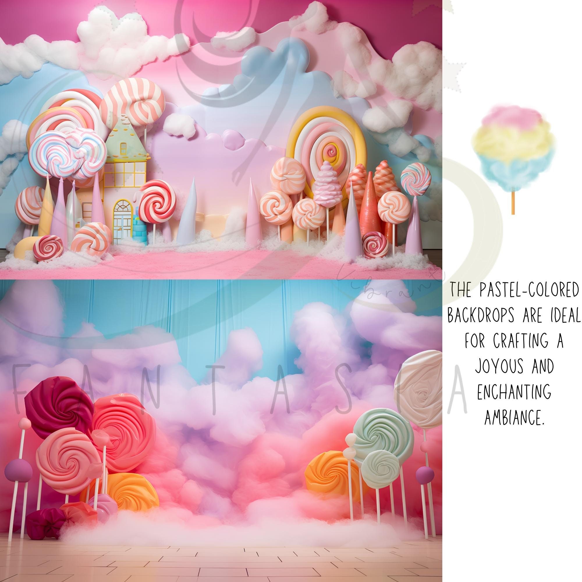 Candyland Haunt Digital Backdrops, Rainbow Backdrops, Children Birthday ...
