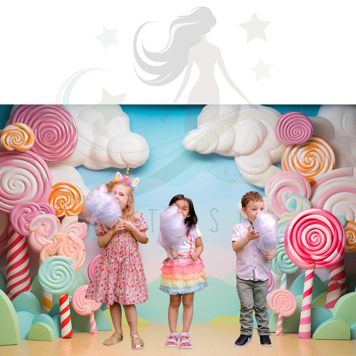 Candyland Enchantment Digital Backdrops, Rainbow Backdrops, Children ...