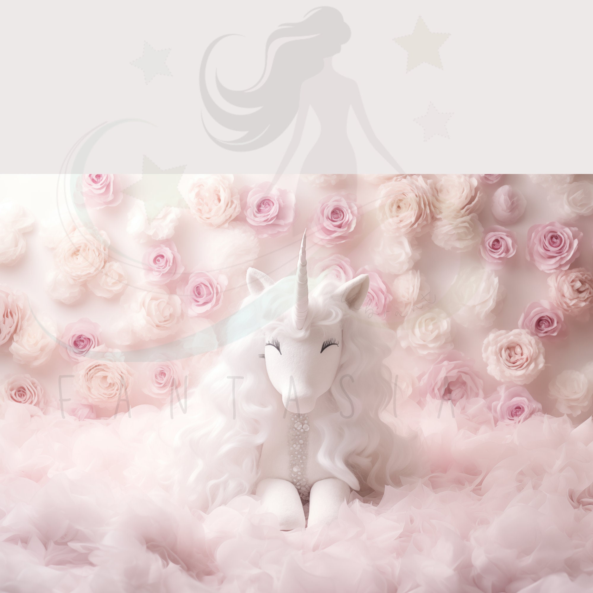 Dreamy Unicorn Digital Backdrop, Pastel Unicorn Background, Studio ...