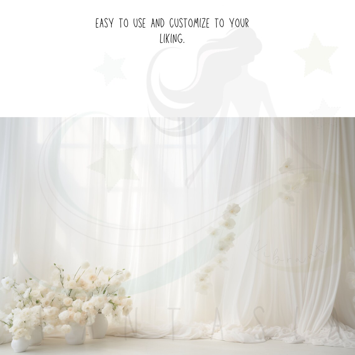 White Curtains Digital Backdrops Maternity Backgrounds Texture Overlays ...