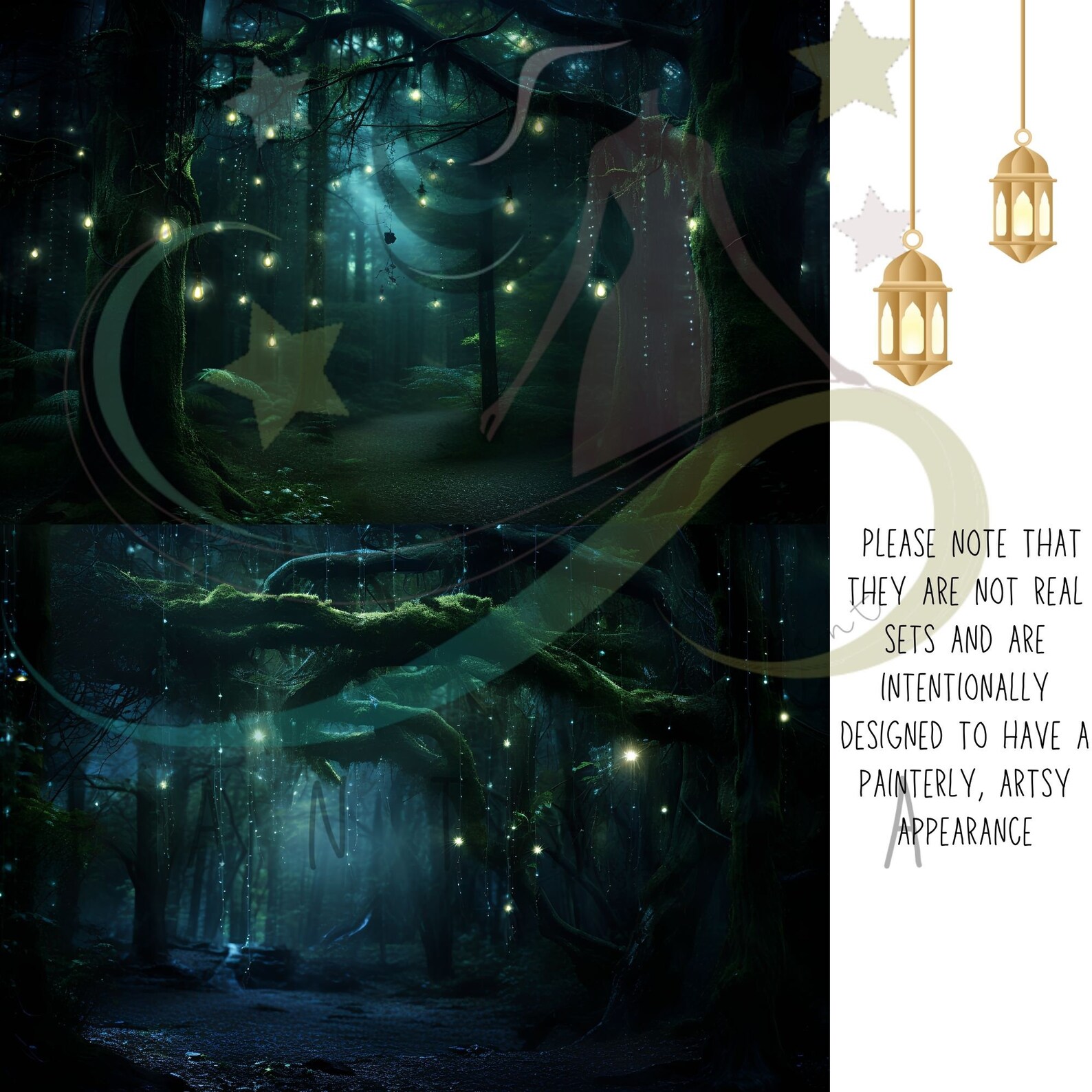 Enchanted Forest Digital Backdrops Magical Whimsical Forest PNG ...