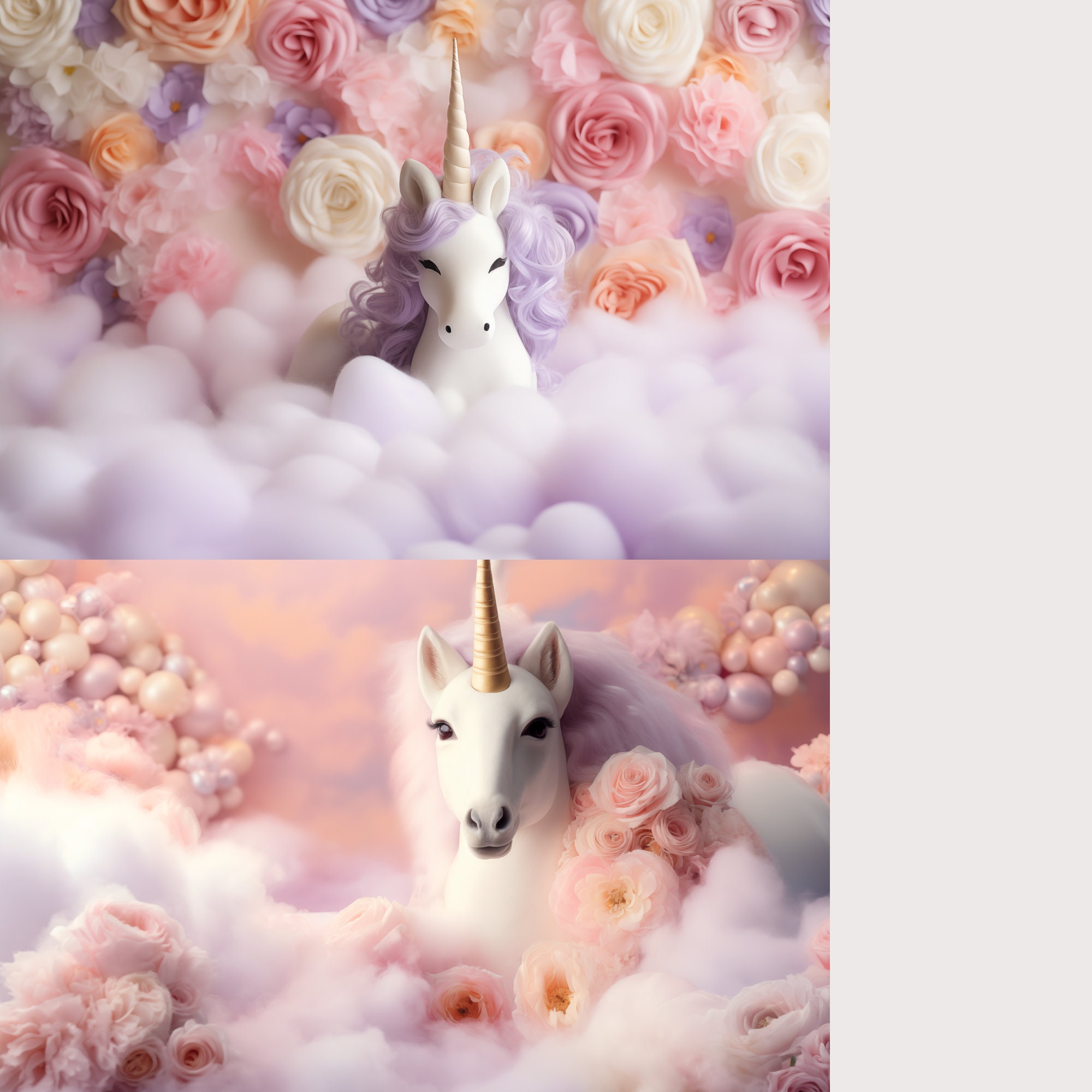 Dreamy Unicorn Digital Backdrop, Pastel Unicorn Background, Studio ...