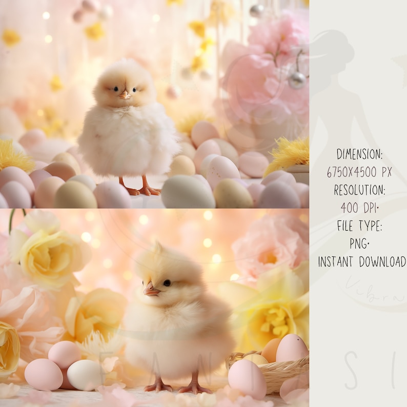Easter Chick Digital Backdrops, Easter Spring Background, Studio ...