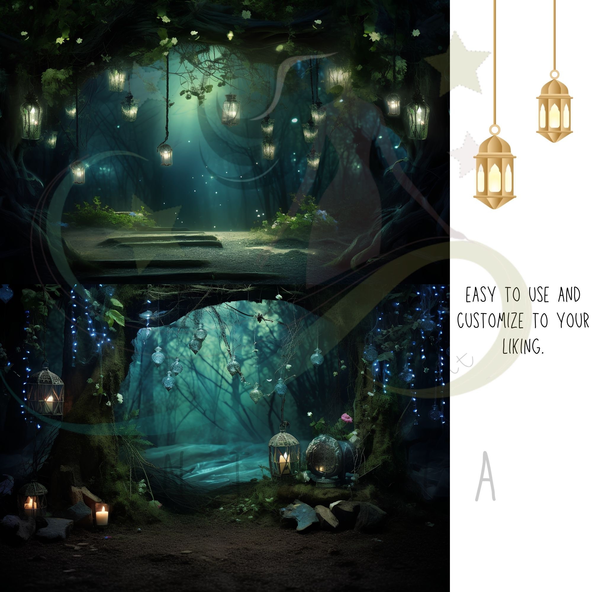 Enchanted Forest Digital Backdrops Magical Whimsical Forest PNG ...