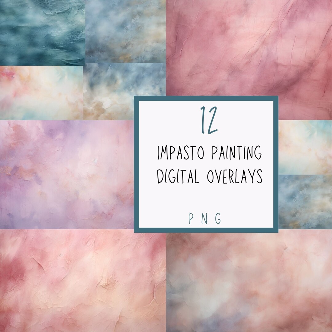 Impasto Painting Digital Overlays, Digital Backdrop, Photoshop Overlays ...