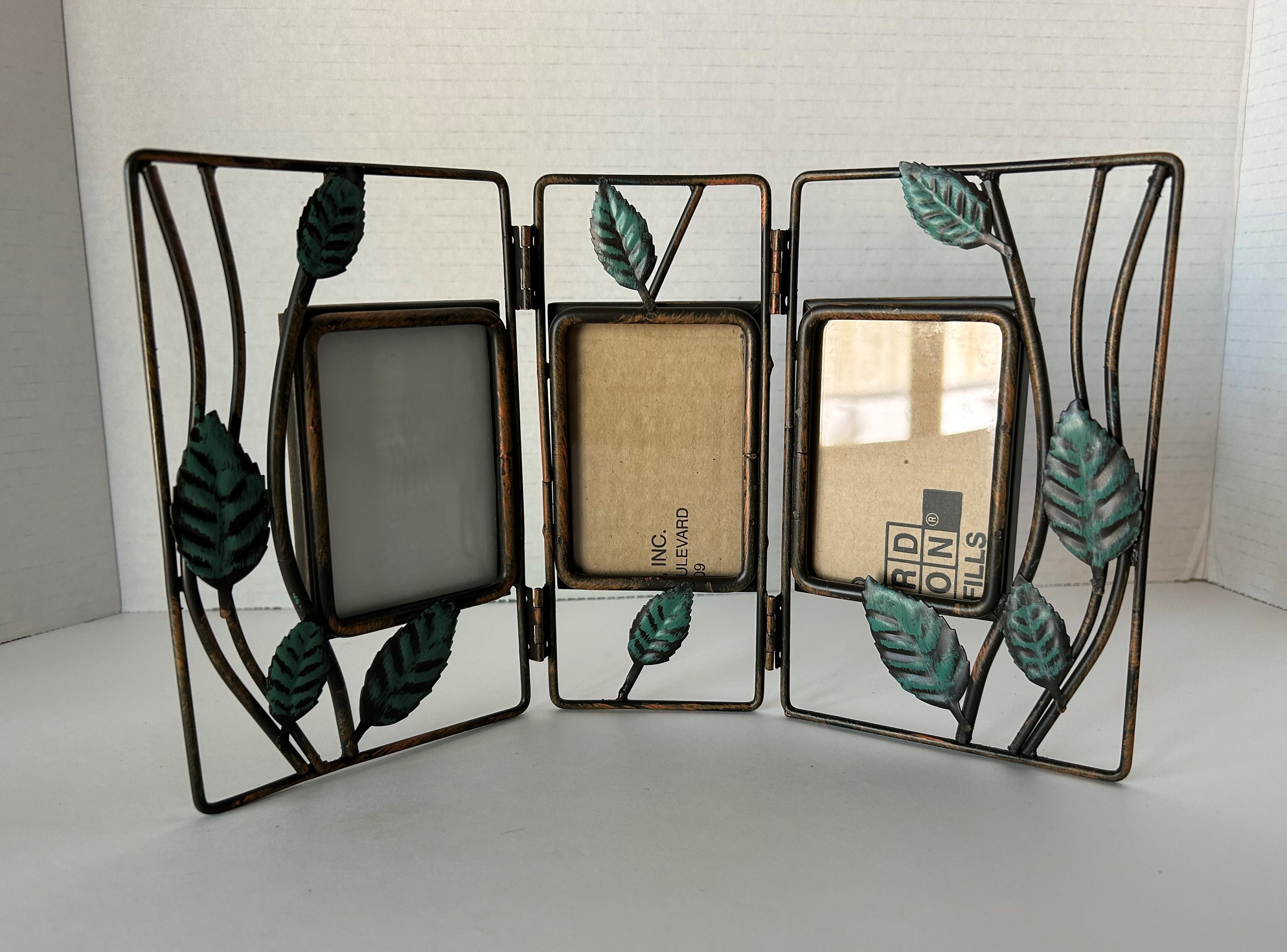 Brushed Metal Three Panel Picture Frame - Etsy