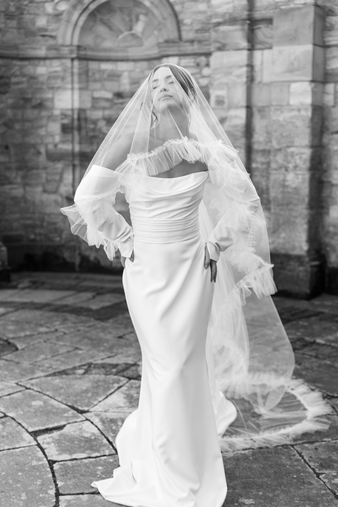 PIPPA RUFFLE VEIL | Two-tier Ruffle Edge Wedding Veil - Etsy